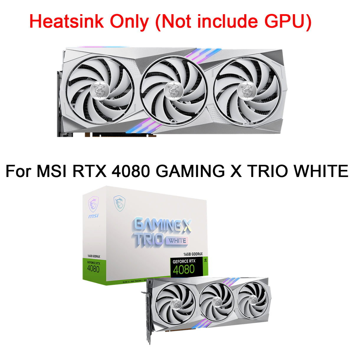 New GPU Heatsink with Fan For MSI RTX 4080 GAMING X TRIO WHITE Graphic ...