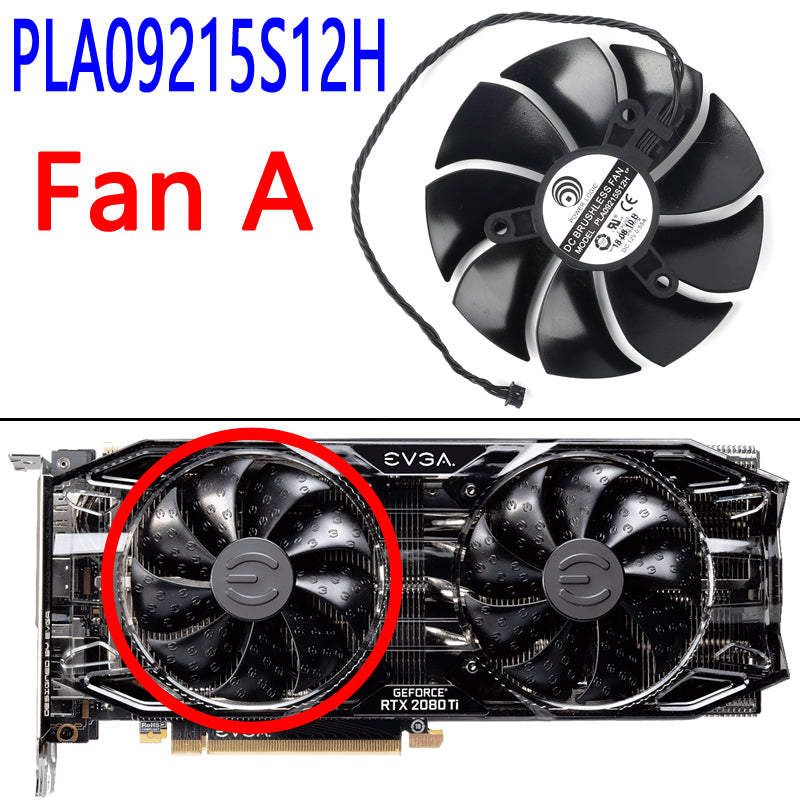 87mm PLA09215S12H PLD09220S12H Cooler Fan Replacement For EVGA RTX 206 ...
